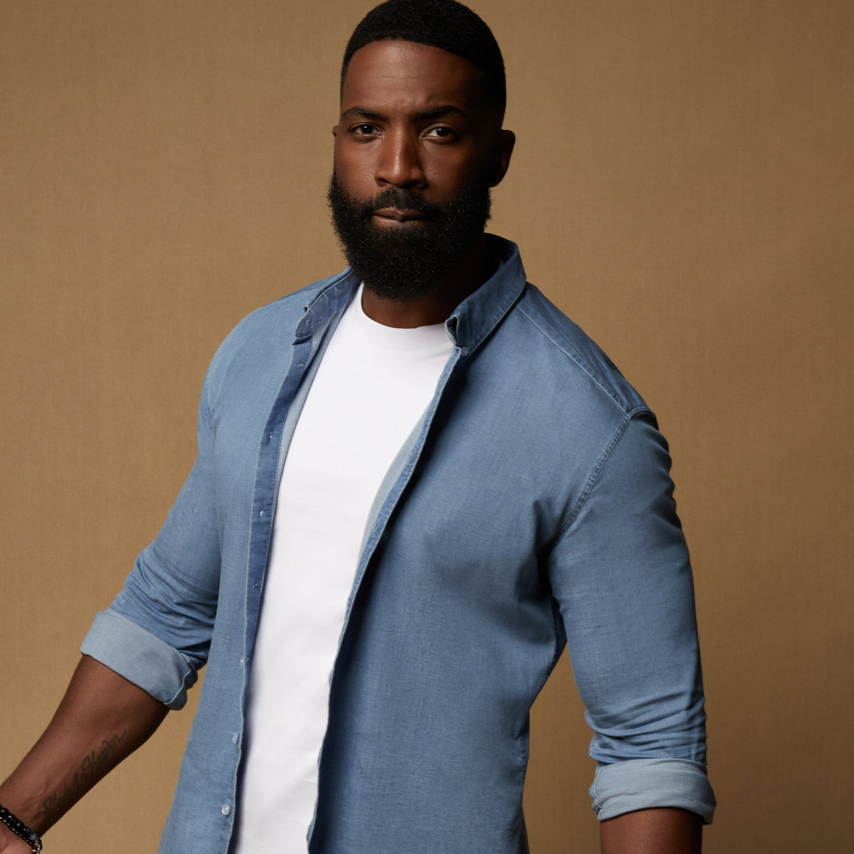 Buy Mens Muscle Fit Denim Shirts | Tapered Fit Denim Shirts - Tapered ...