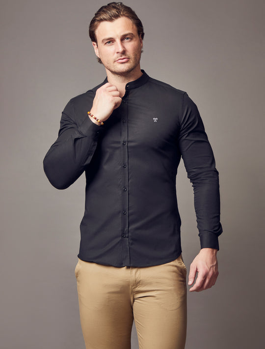 Muscle Fit Grandad Collar Shirts - Slim Fitted Grandad Dress Shirts ...