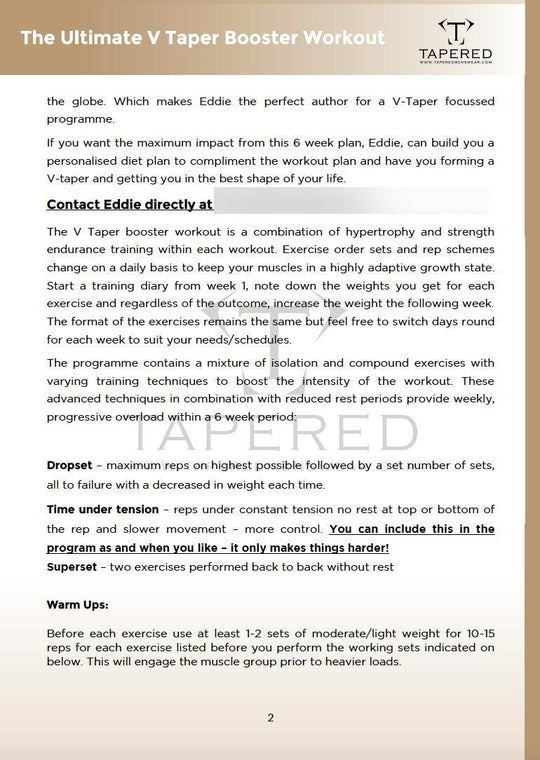 Ultimate V-Taper Booster Workout - V-Taper Workout pdf | Tapered Menswear